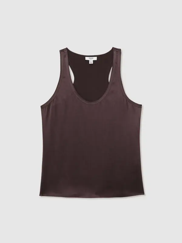REISS Silk Scoop-neck Vest