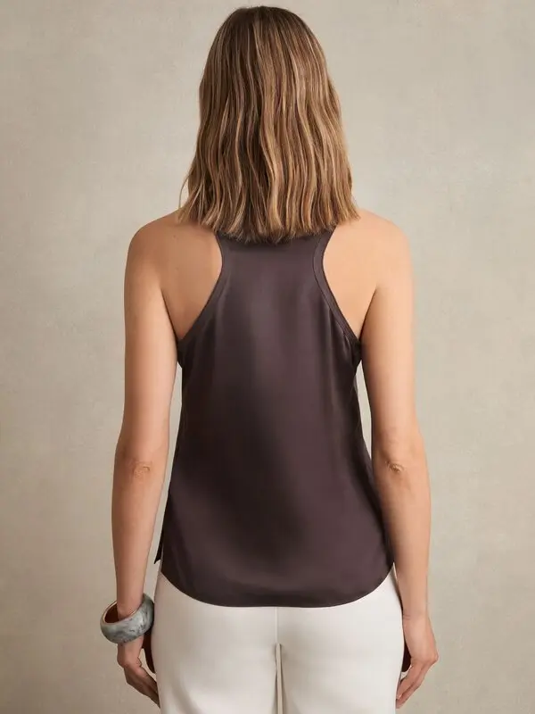 REISS Silk Scoop-neck Vest