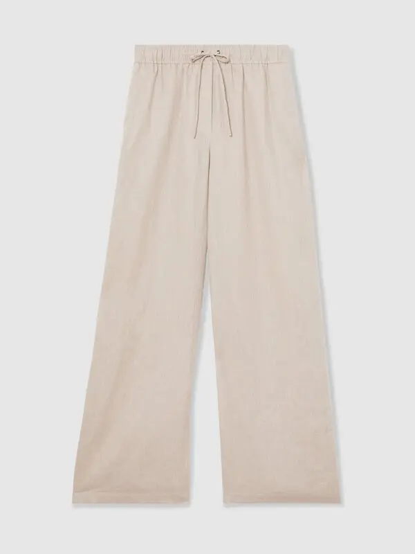 REISS Willow Linen-blend Wide-leg Trousers