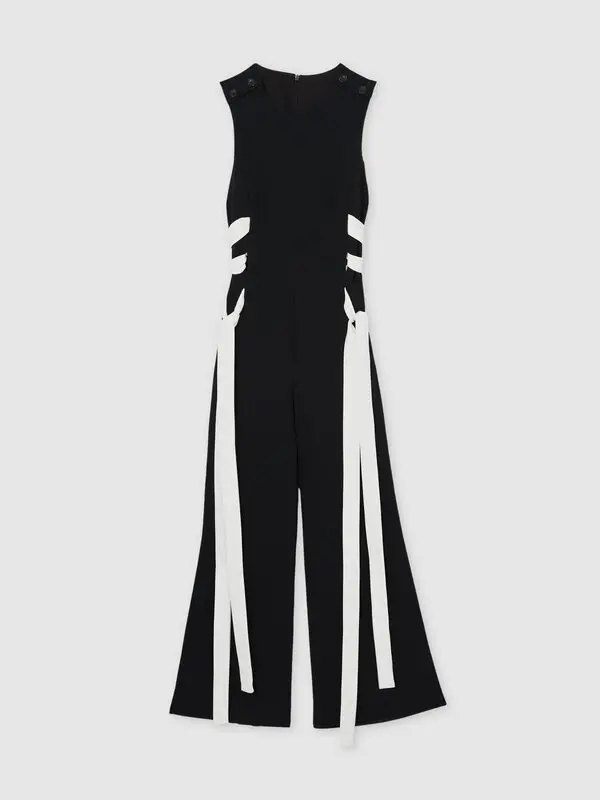 REISS Emma Lace-up Side Wide-leg Jumpsuit