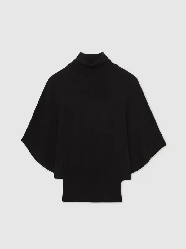 REISS Hadley Wool Batwing Roll-neck Jumper