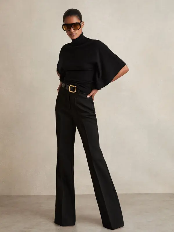 REISS Hadley Wool Batwing Roll-neck Jumper