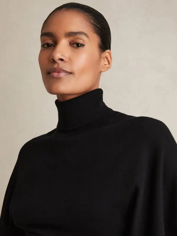 REISS Hadley Wool Batwing Roll-neck Jumper
