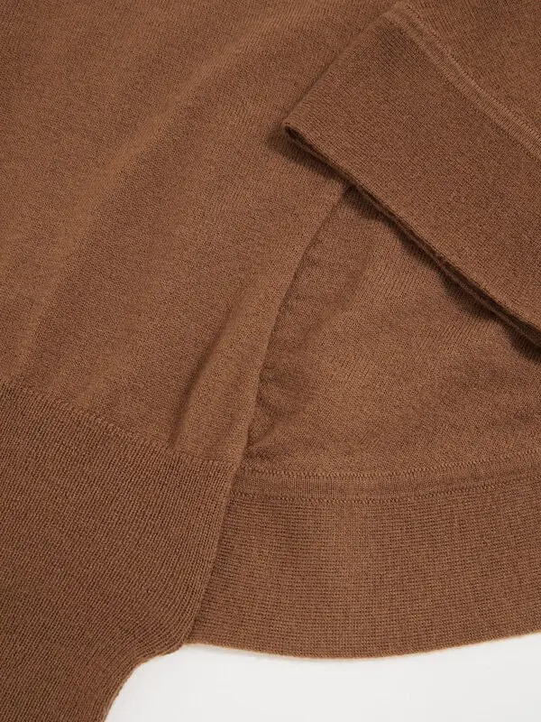 REISS Hadley Wool Batwing Roll-neck Jumper - Tan