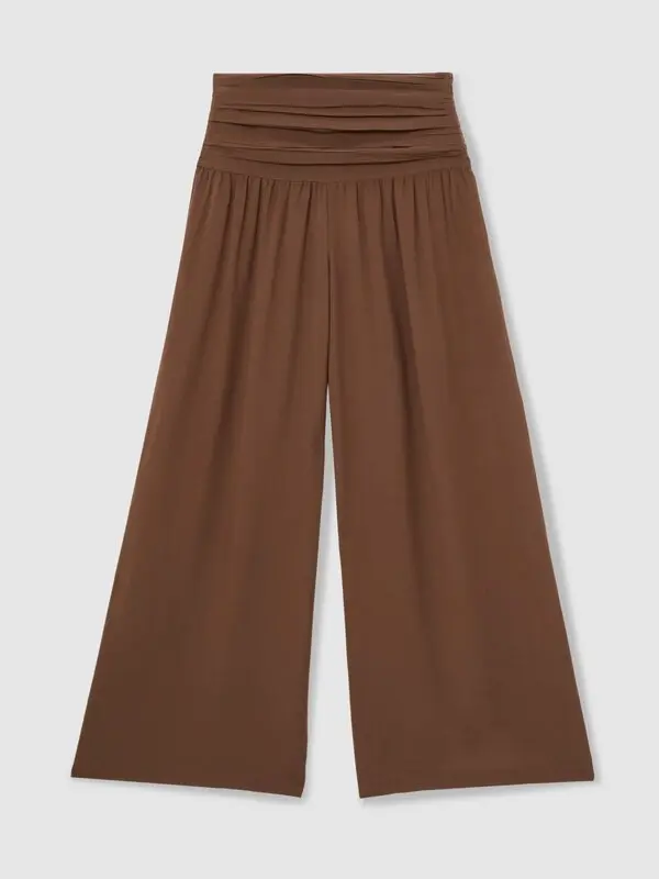 REISS Lola Lyocell Blend Wide Leg Trousers