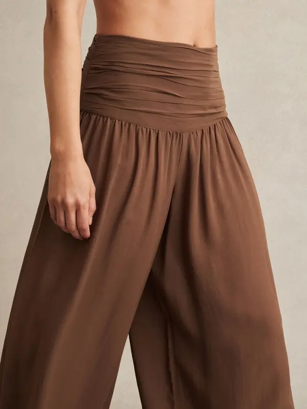 REISS Lola Lyocell Blend Wide Leg Trousers