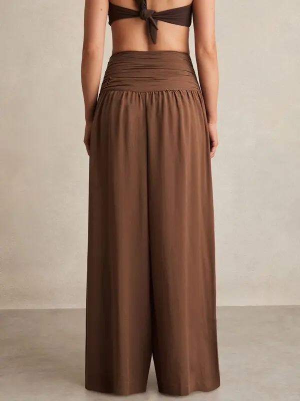 REISS Lola Lyocell Blend Wide Leg Trousers
