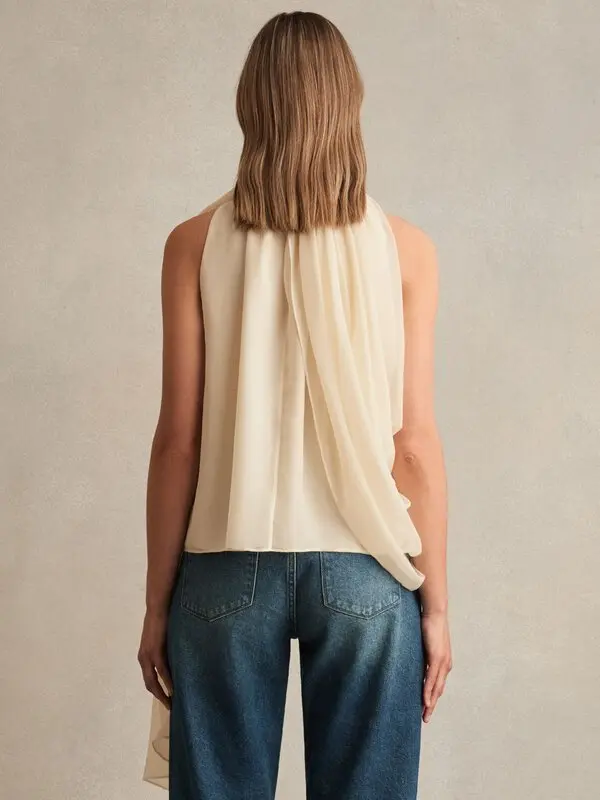 REISS Draped Sleeveless Top