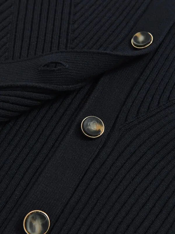 REISS Tula Button Front Knit Cardigan