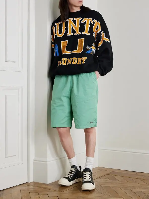 Kapital Cotton-twill Wide-leg Shorts