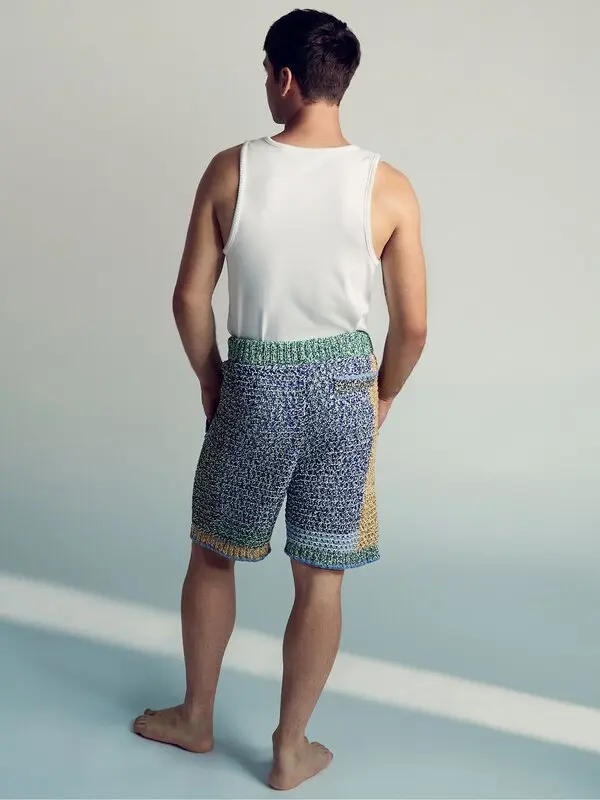 REISS Neptune Tom Daley Crochet Panel Shorts