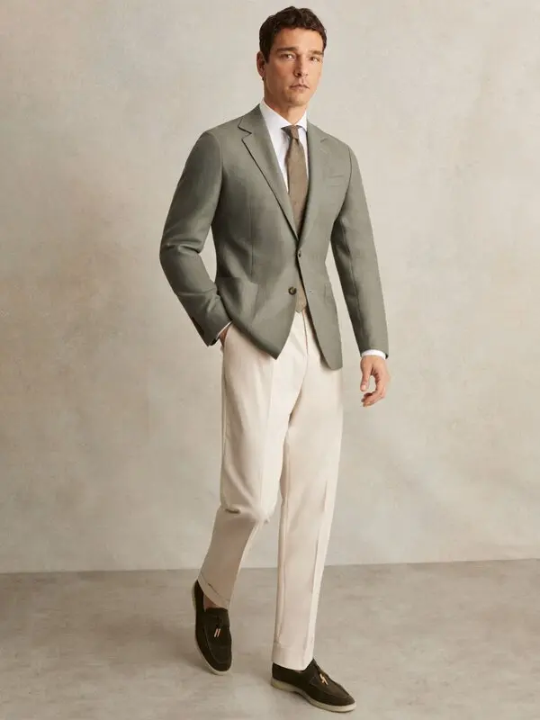 REISS Midnight Wool-blend Single-breasted Blazer Slim-fit