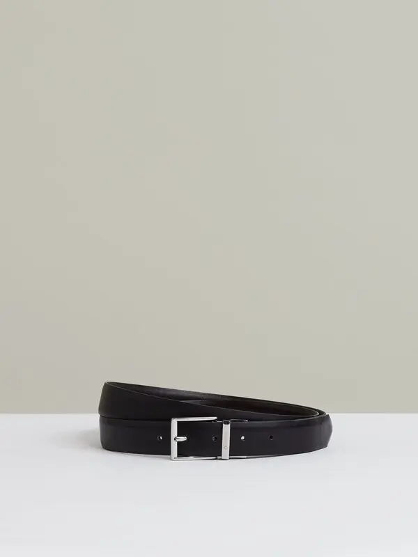 REISS Reign Reversible Leather Belt - Black/brown