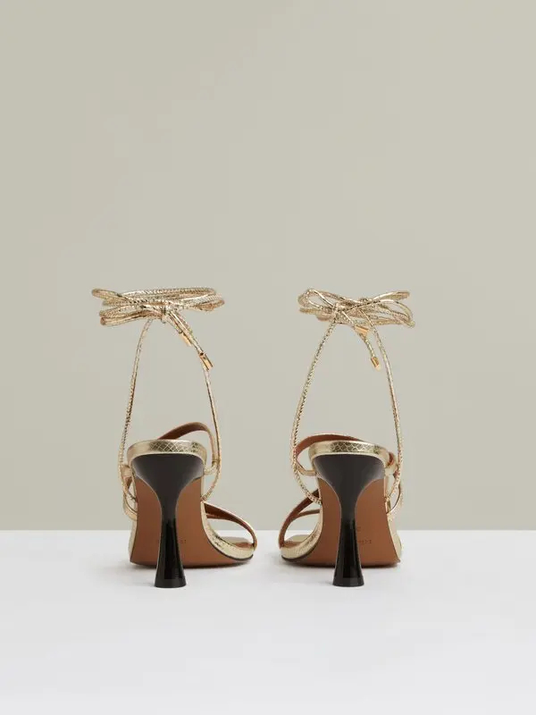 REISS Leather Heeled Sandals