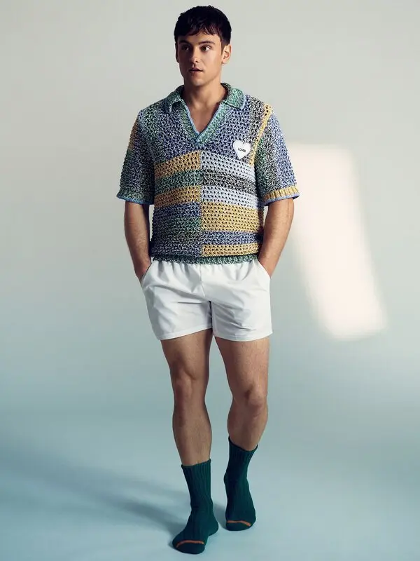 REISS Plato | Tom Daley Crochet Polo Shirt