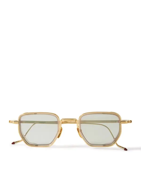 JACQUES MARIE MAGE Atkins D-frame Beta Titanium Sunglasses - Gold