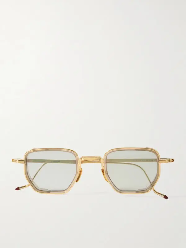 JACQUES MARIE MAGE Atkins D-frame Beta Titanium Sunglasses - Gold
