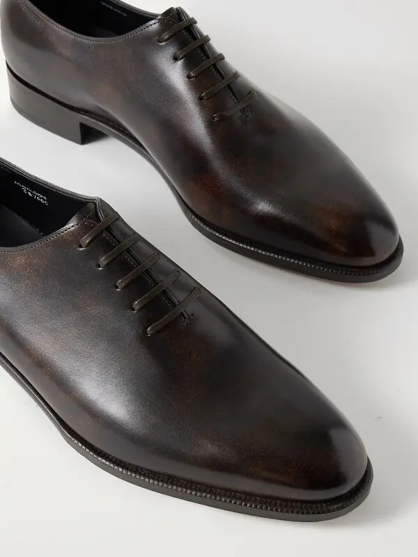John Lobb Marldon Whole-cut Leather Oxford Shoes - Brown