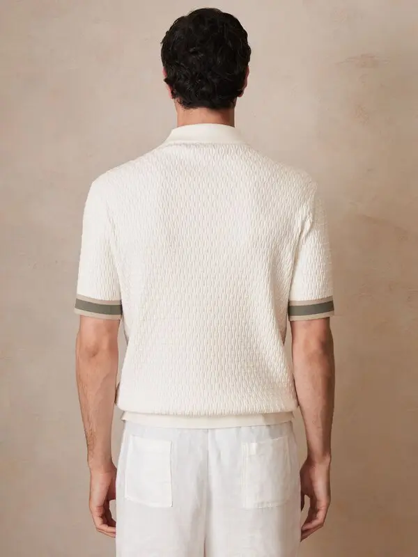 REISS Silva | Ché Textured Cuff-trim Shirt