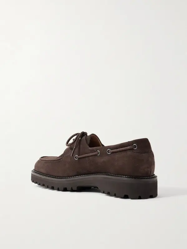 John Lobb Tide Nubuck Boat Shoes - Brown