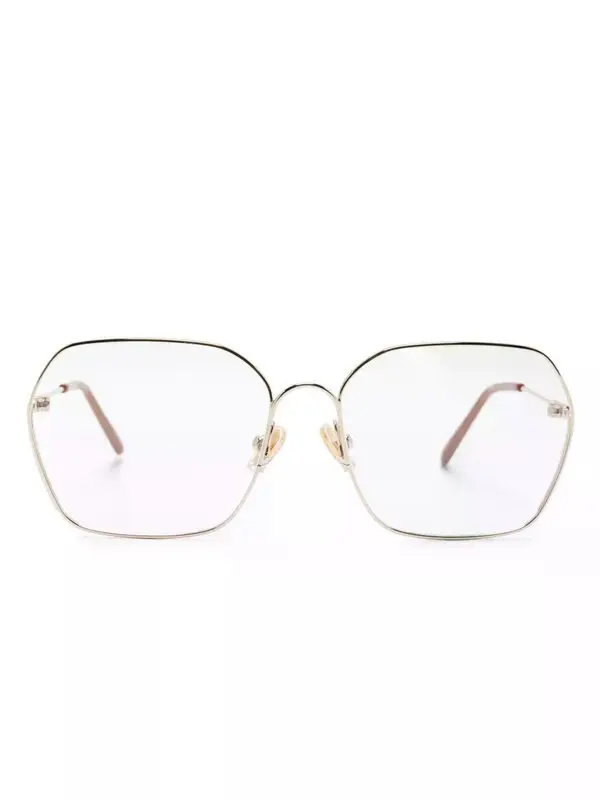 Chloé Oversized Geometric-frame Glasses - Gold