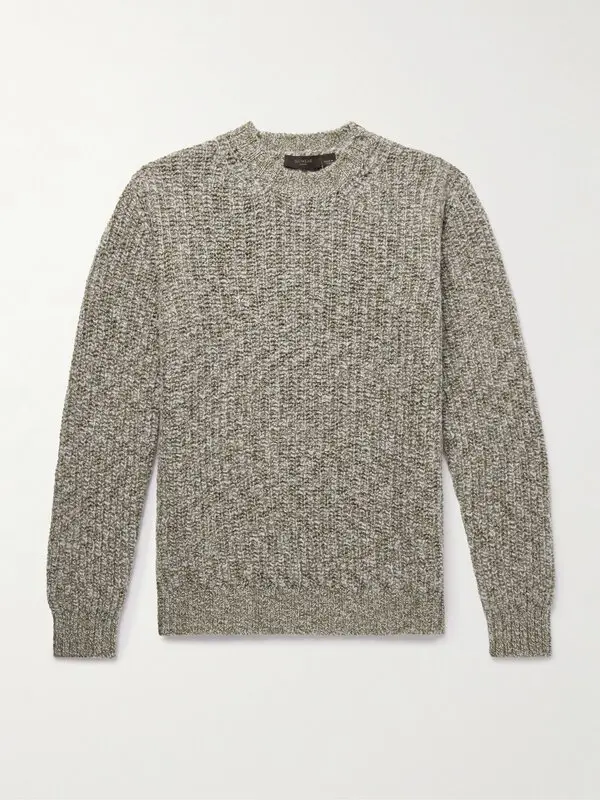 SLOWEAR Incotex Zanone Ribbed Brushed-wool Sweater