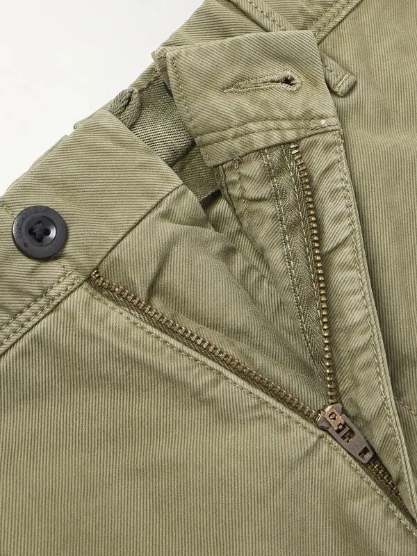 SLOWEAR Slim-fit Garment-dyed Tricochino Trousers - Green
