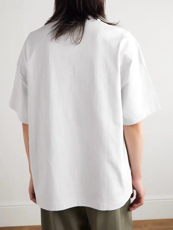 JIL SANDER Logo Print Cotton Jersey T-shirt - Gray
