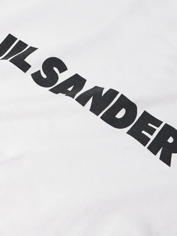 JIL SANDER Logo Print Cotton Jersey T-shirt - Gray