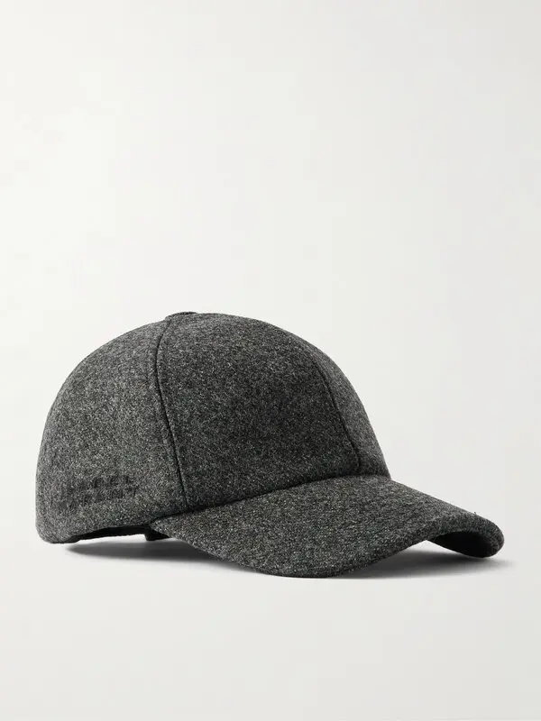 MARANT Logo-embroidered Virgin Wool Baseball Cap - Gray