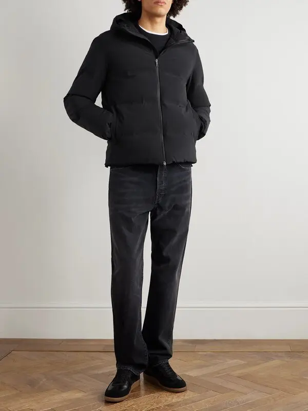 Herno Quilted Stretch-nylon Hooded Down Jacket