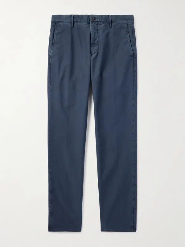 SLOWEAR Slim-fit Garment-dyed Tricochino Trousers