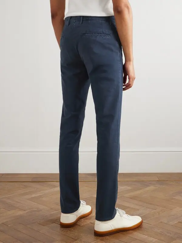 SLOWEAR Slim-fit Garment-dyed Tricochino Trousers