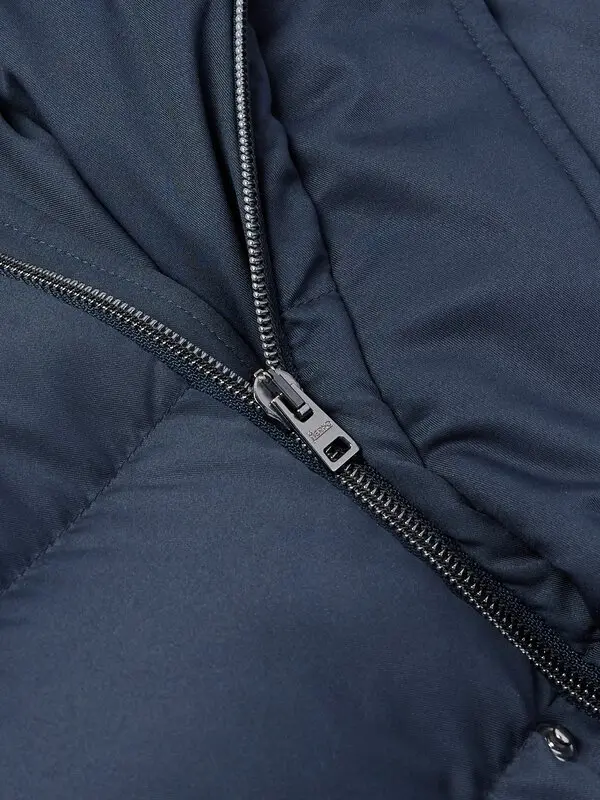 Herno Quilted Twill Down Jacket With Plush Trim