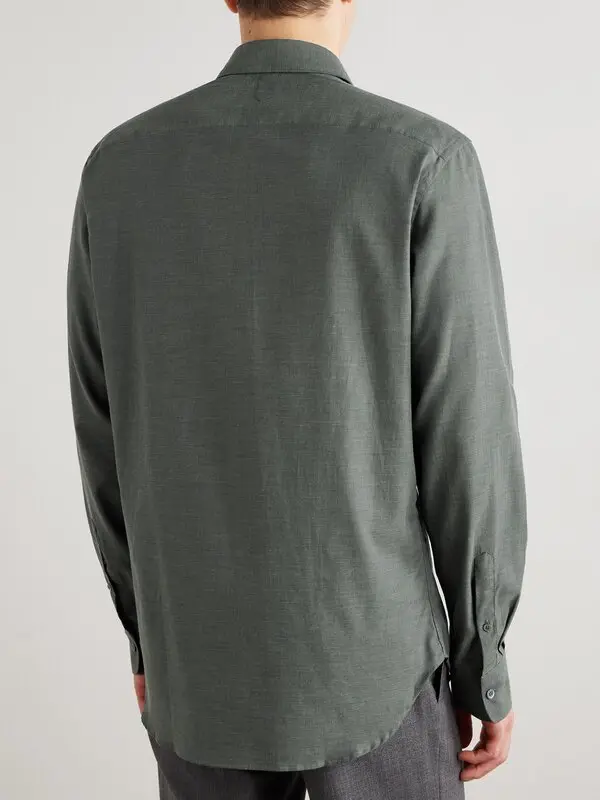 Canali Herringbone Cotton Shirt