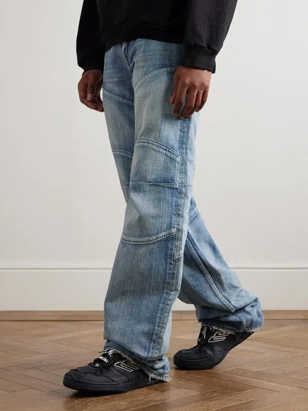 Balenciaga Hampton Logo-appliquéd Distressed Leather Sneakers
