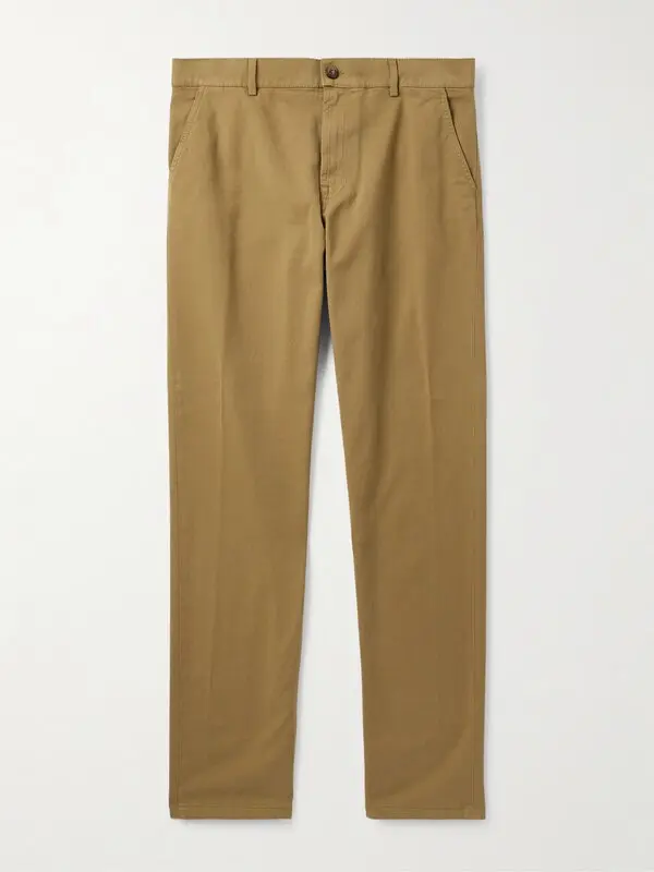 Canali Slim-fit Garment-dyed Cotton-twill Trousers