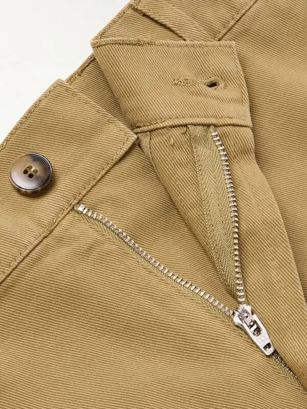 Canali Slim-fit Garment-dyed Cotton-twill Trousers