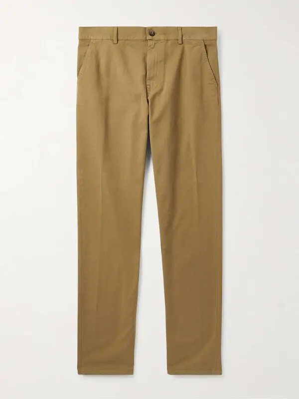 Canali Slim-fit Garment-dyed Cotton-twill Trousers