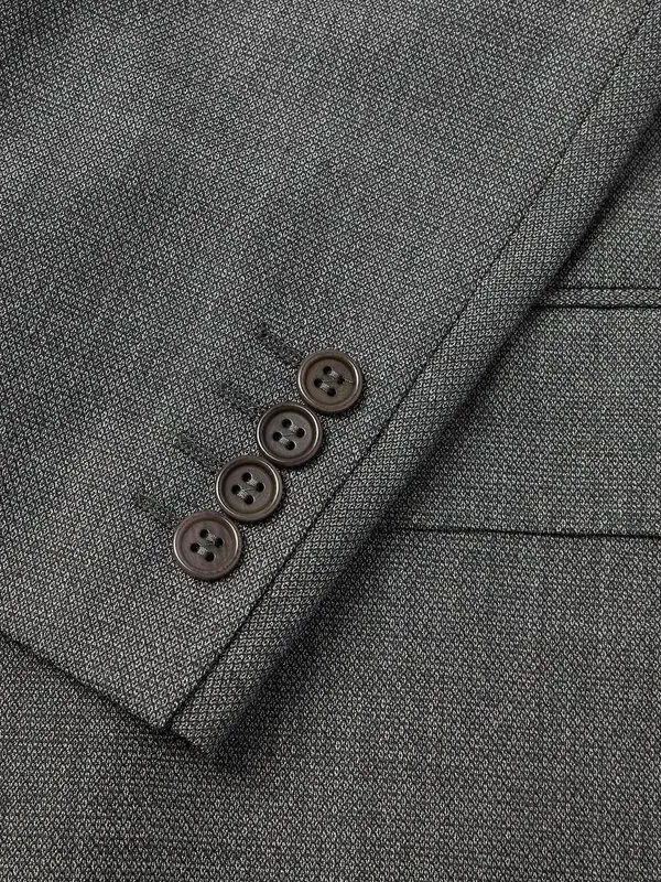Canali Double-breasted Wool Suit Jacket - Gray