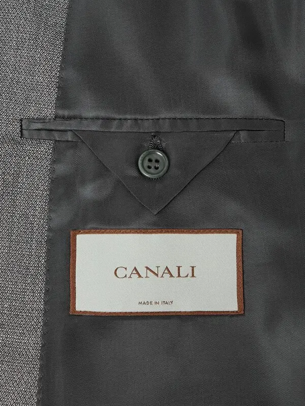Canali Double-breasted Wool Suit Jacket - Gray