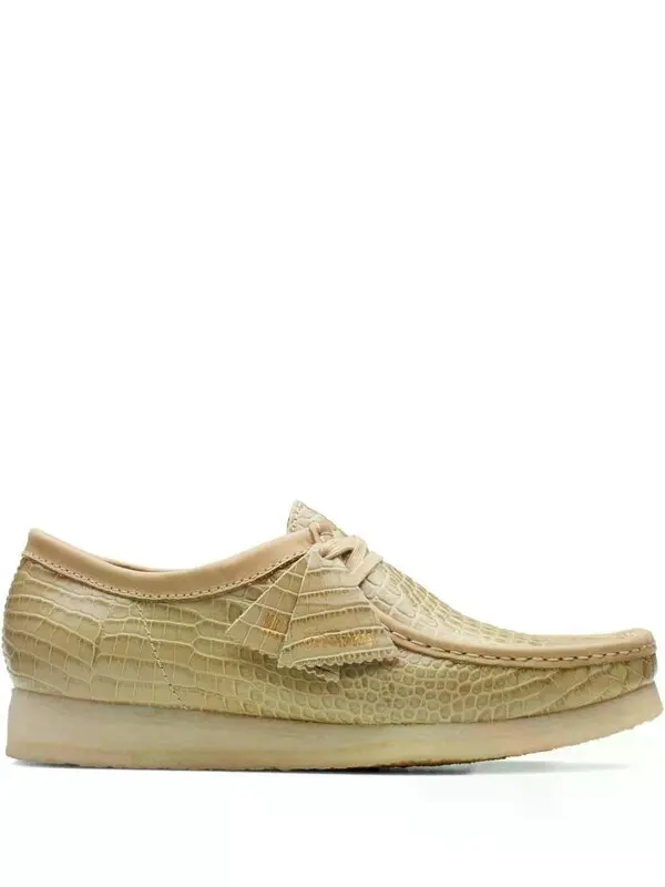 Clarks Wallabee Maple Croc Derby Shoes - Green