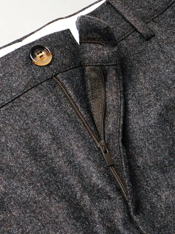 Brunello Cucinelli Straight-leg Pleated Virgin Wool-flannel Trousers