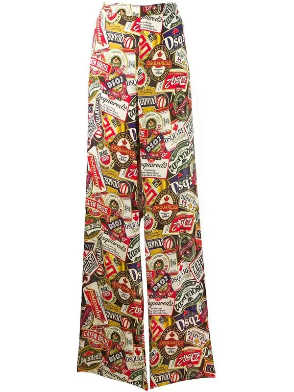 Dsquared2 Printed Palazzo Pants - Neutrals