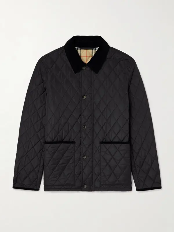 Burberry Corduroy-trimmed Quilted Nylon Barn Jacket