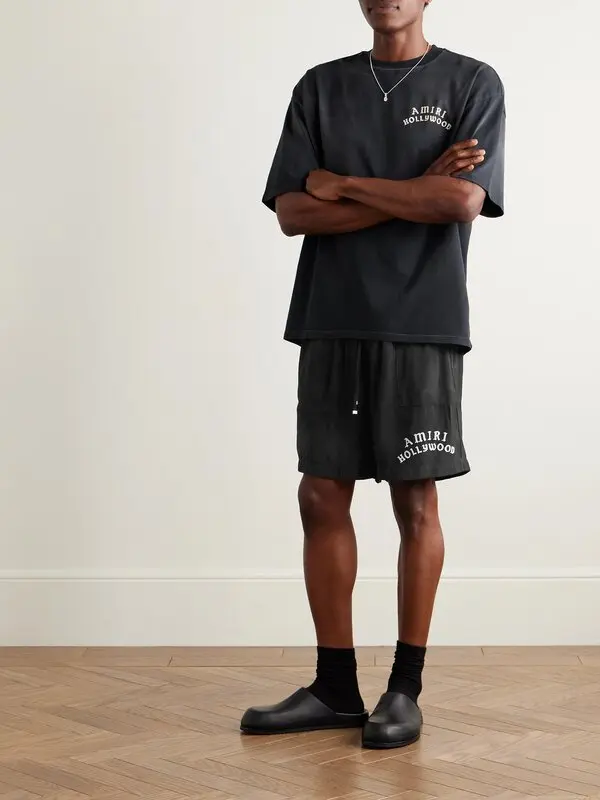 Amiri Straight-leg Modal-blend Drawstring Shorts