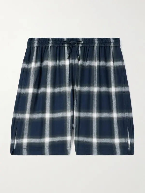 Acne Studios Rannel Straight-leg Checked Cotton-flannel Drawstring Shorts