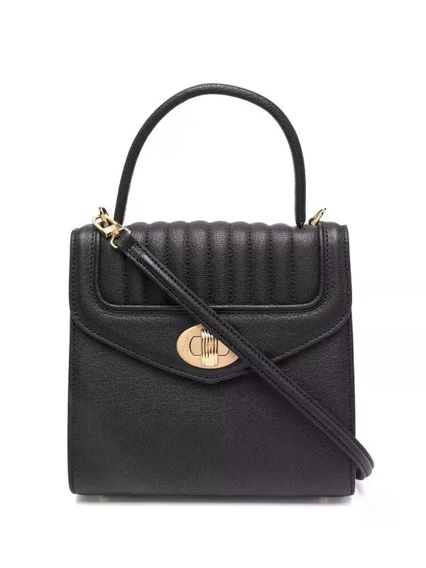 DELAGE Leather Top Handle Bag - Black