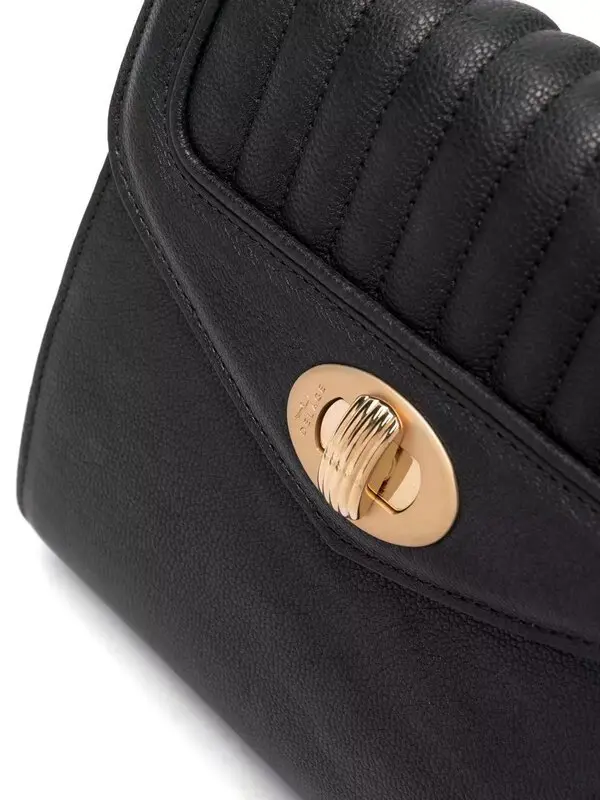 DELAGE Leather Top Handle Bag - Black
