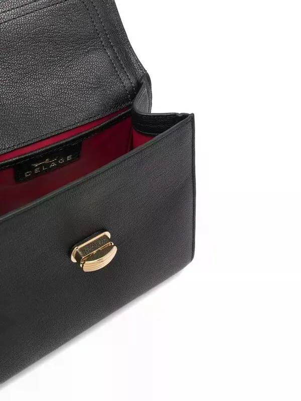 DELAGE Leather Top Handle Bag - Black